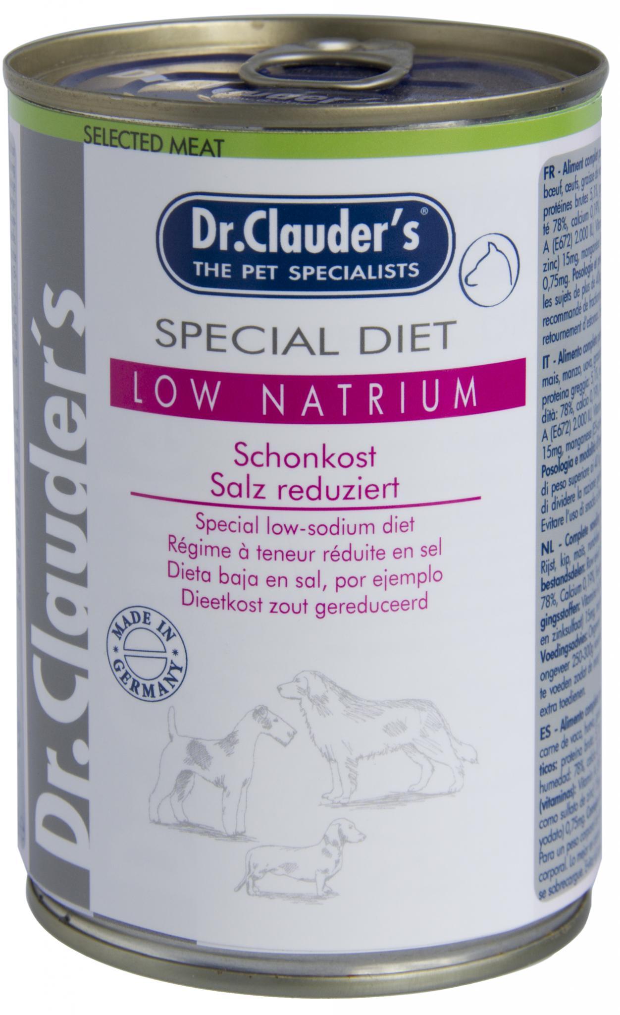 DR. CLAUDER Special Diet Low Natrium 6 x 400g Specializēti konservi ...
