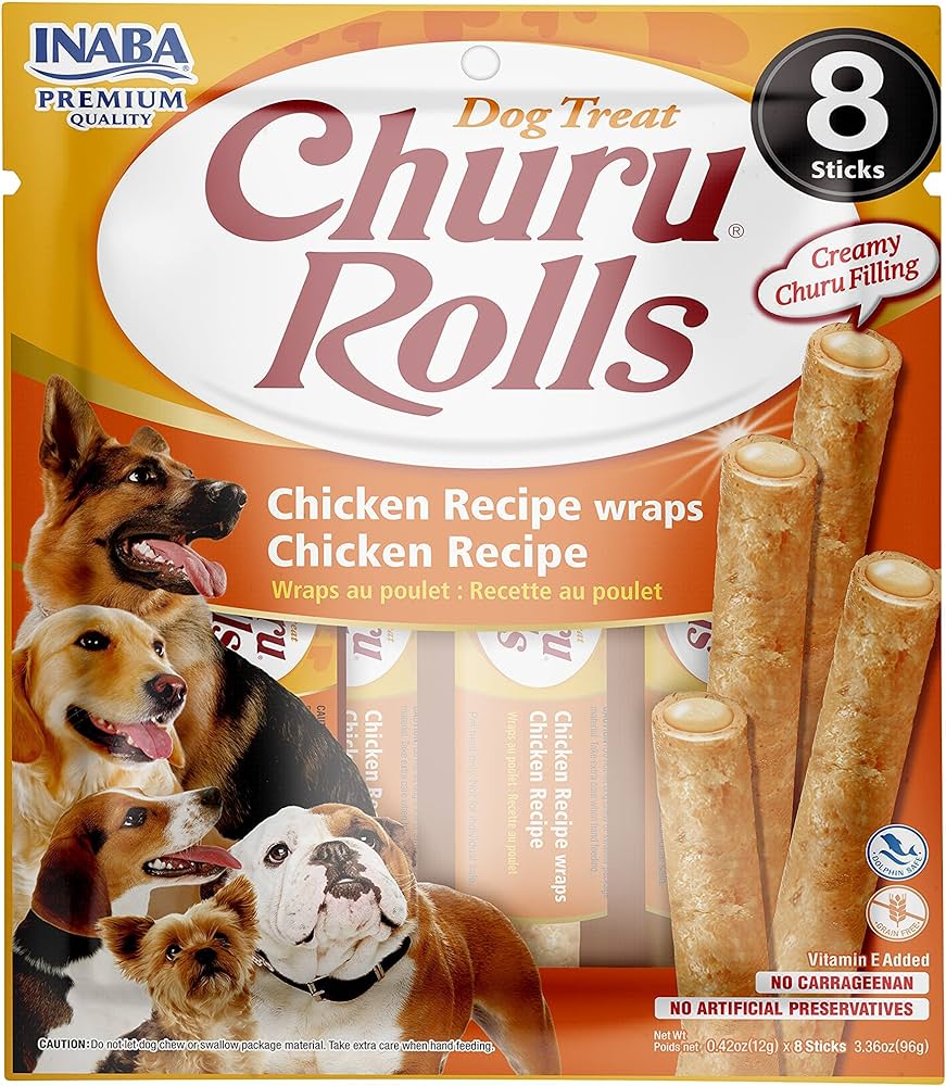 Inaba Churu Rolls Chicken wraps 8x12g | ZooCentrs.lv